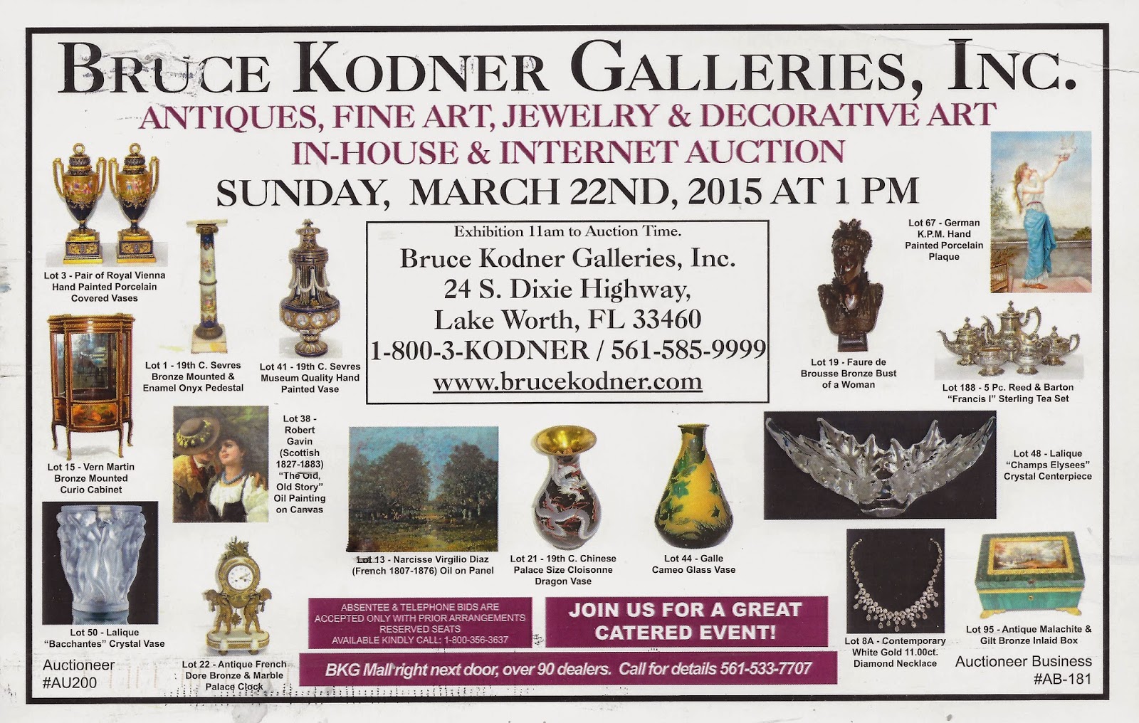 BRUCE KODNER AUCTION GALLERIES: March 22, 1 pm IN-HOUSE and INTERNET ...