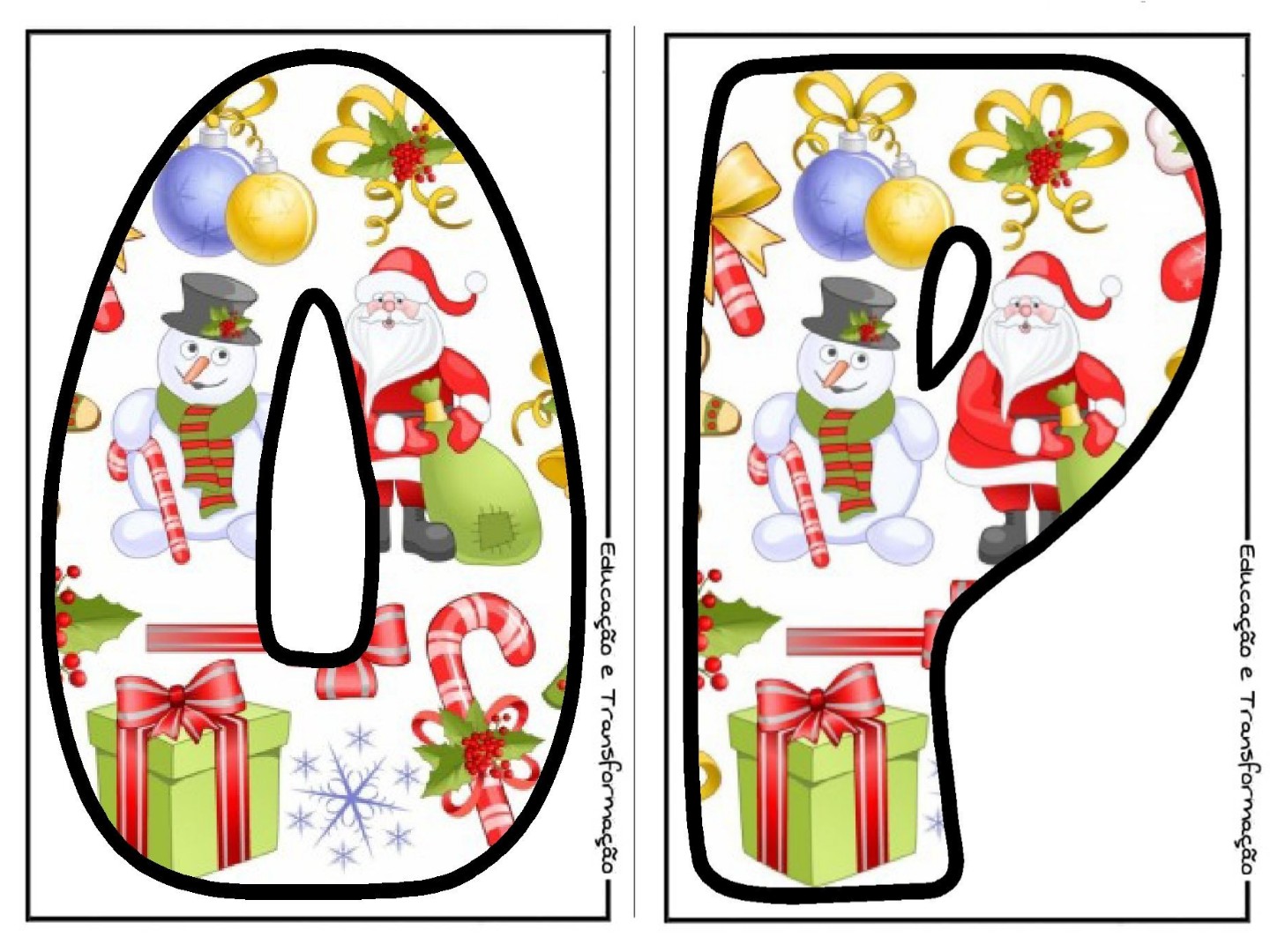 Natal: letras decoradas Letras personalizadas com a temática natalina ...