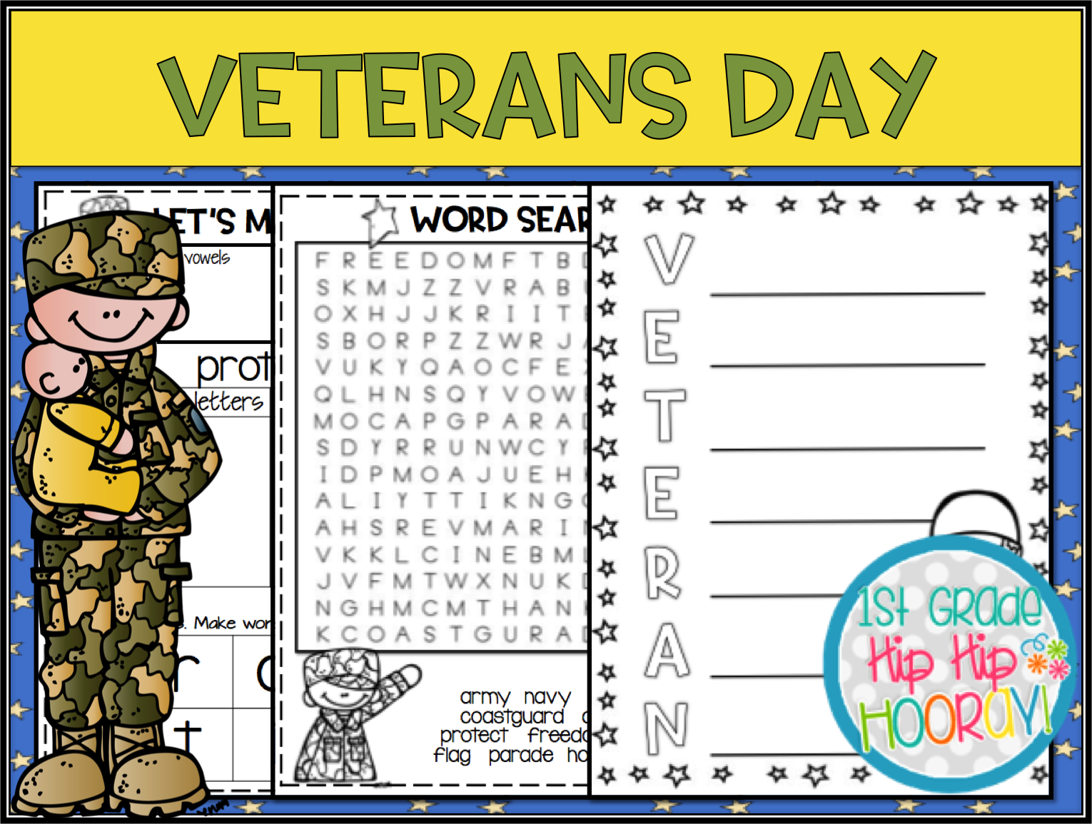 1st Grade Hip Hip Hooray!: Veterans Day...Craft and Activities