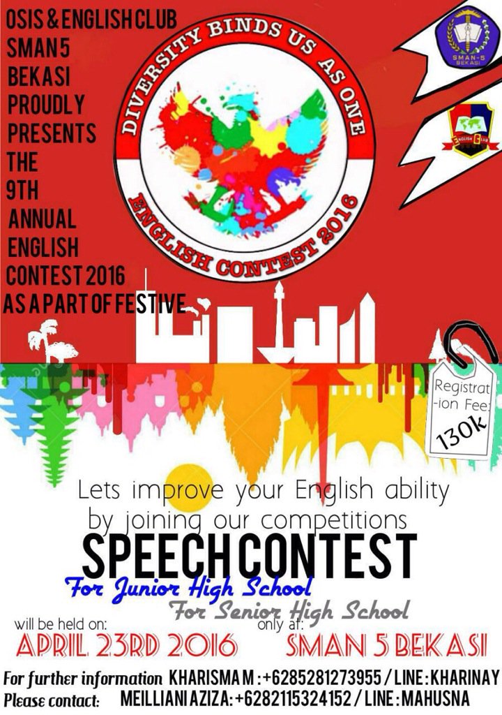 RULES ENGLISH CONTEST 2016
