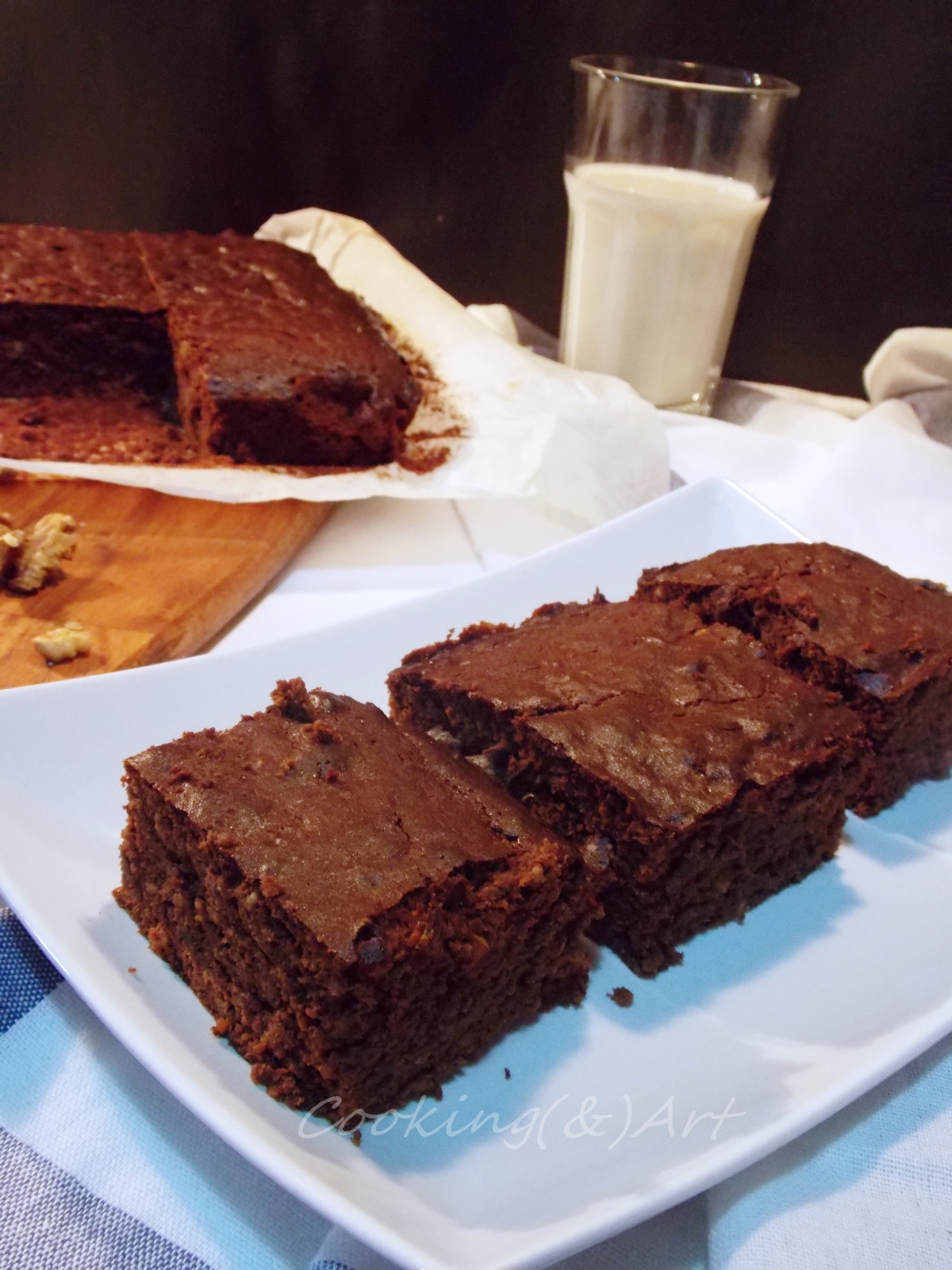 Brownies με μέλι & καρύδια / Brownies with honey & nuts - Cooking & Art ...