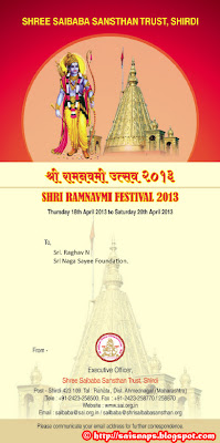 Sai Wallpaper: Invitation for Sri Rama Navami Celebrations 2013 at Sri ...