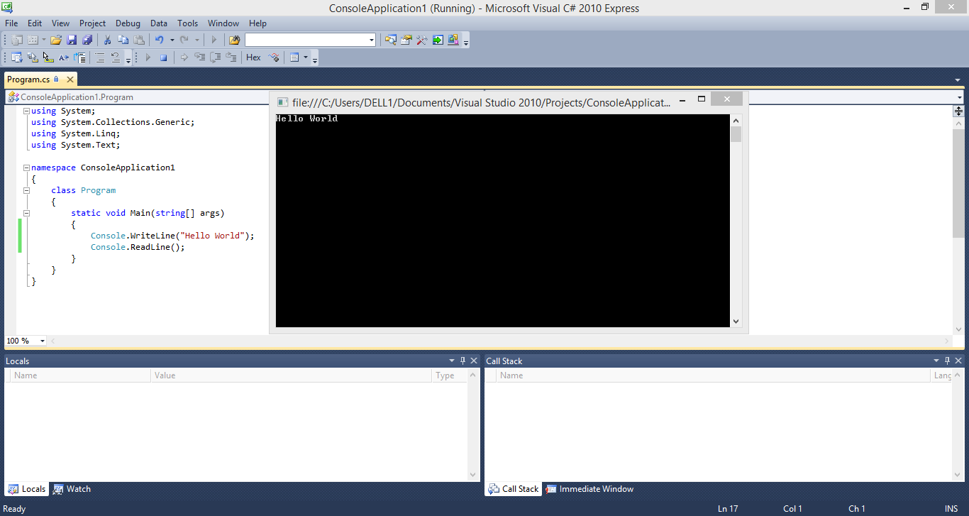 C# - 'Hello World' Console Application program. | Automation Home C# - 'Hello World' Console Application program. | Automation Home