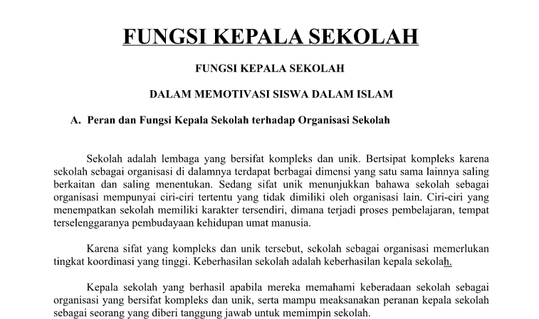 Tugas Pokok Dan Fungsi ( TUPOKSI ) Kepala Sekolah | Informasi Honorer