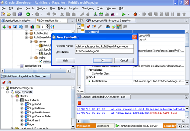 Oracle Application's Blog: Part2 Creating Search Page in OAF