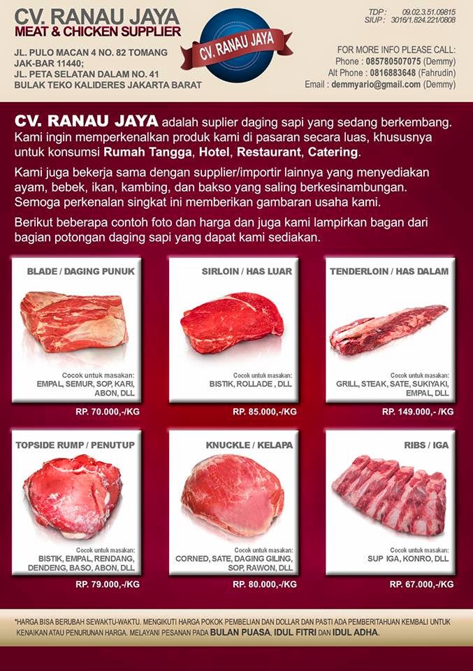 supplier jual daging import jakarta