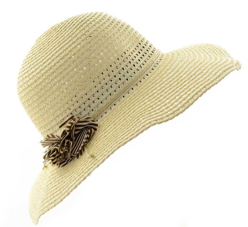 Palarii Dama: Palarie de soare, cu aplicatie florala