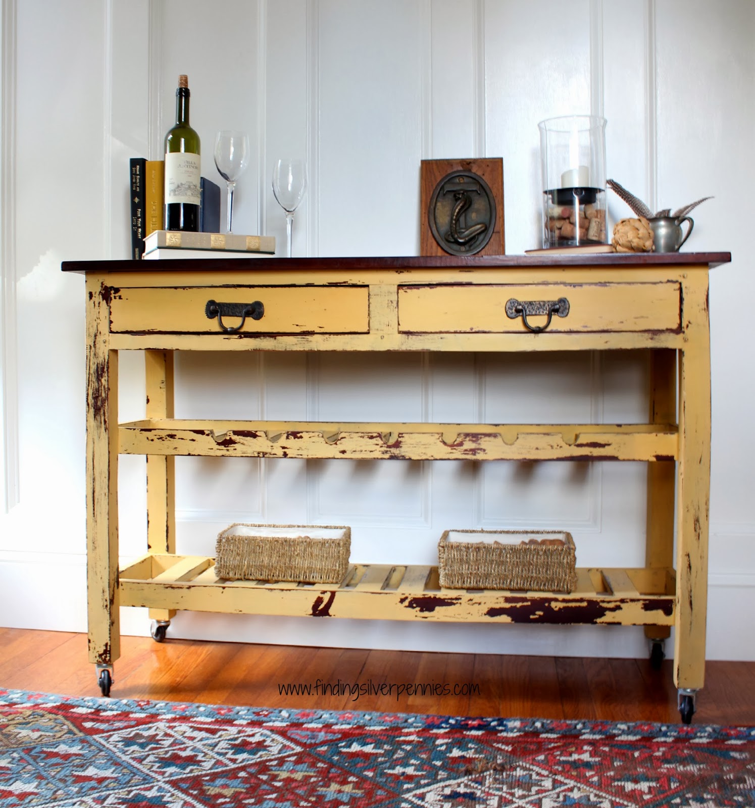 Talia Wine Table (Before & After) - Finding Silver Pennies