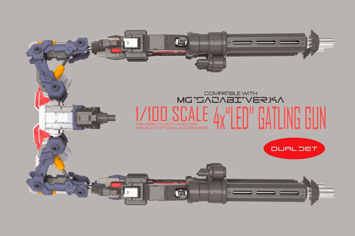 Playwright: 1/100 4x Gatling Gun Set + LED for MG Sazabi Ver. Ka ...
