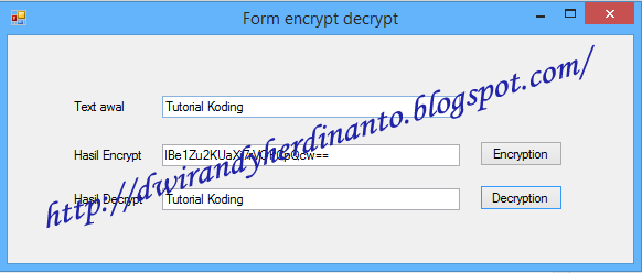 Encryption dan Decryption String Dengan VB.NET Bagian 2 - Tutorial Koding