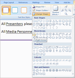 Bekerja Menggunakan Shapes - Microsoft Word 2007 | Microsoft Word Tutorial