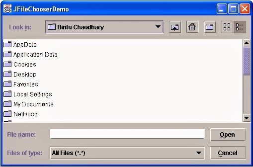 Jfilechooser In Java Swing