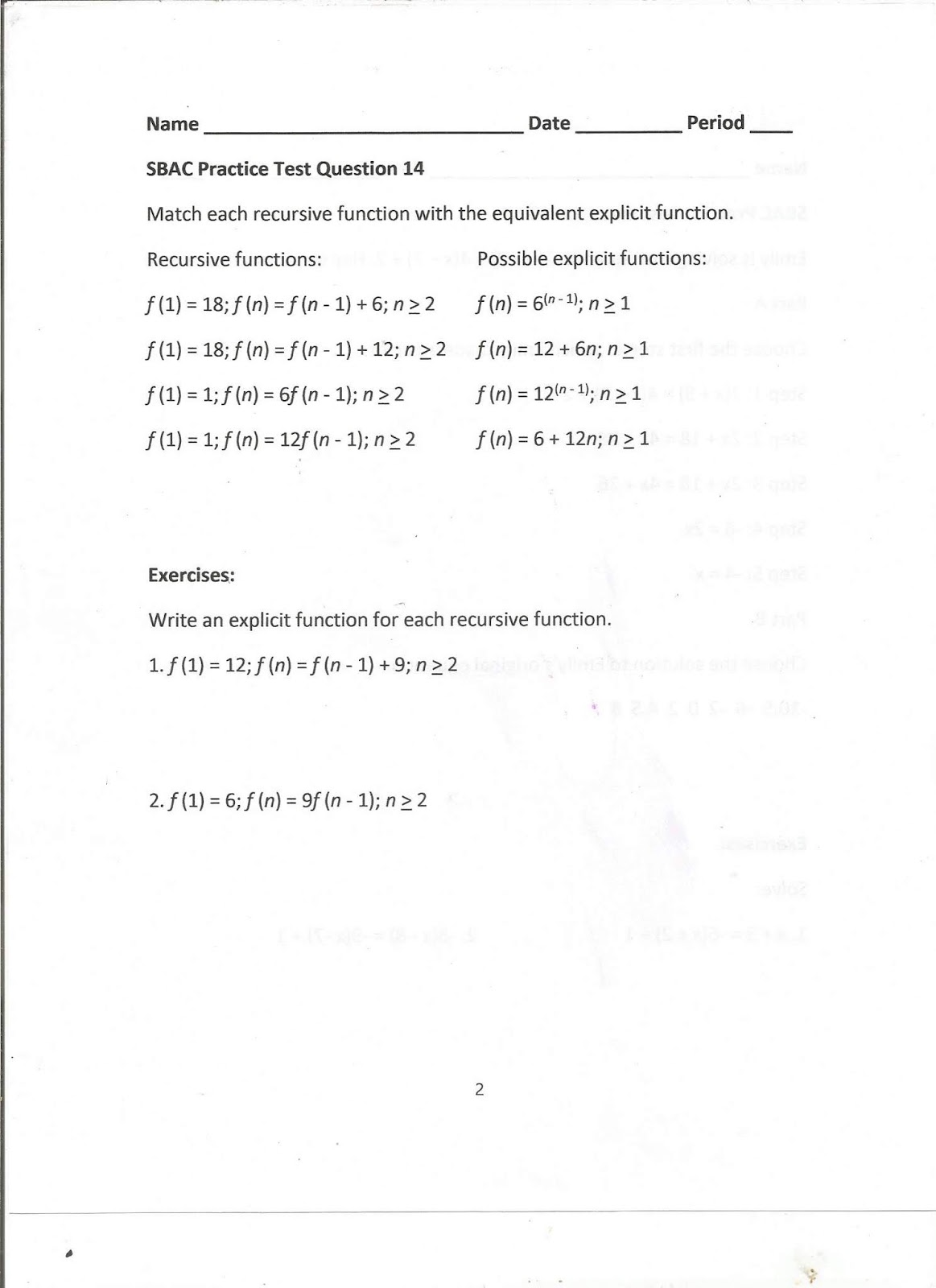 Geometry, Common Core Style: SBAC Practice Test Questions 13-14 (Day 167)