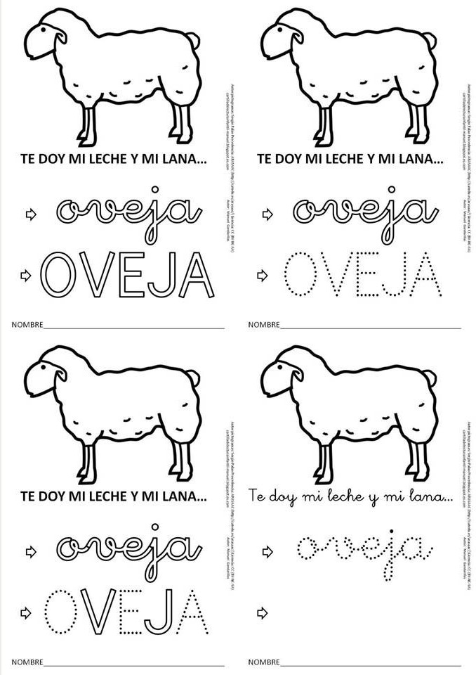 CARTILLA DE LECTURA INFANTIL : OVEJA ADIVINANZA ESCRITURA CUENTO NATURALEZA
