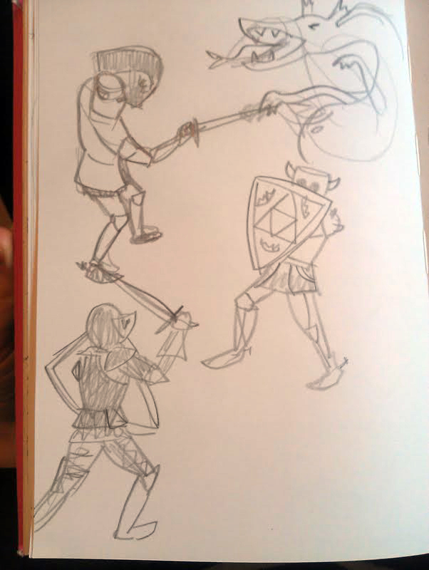 chloe illustrates: More knights fighting doodles...
