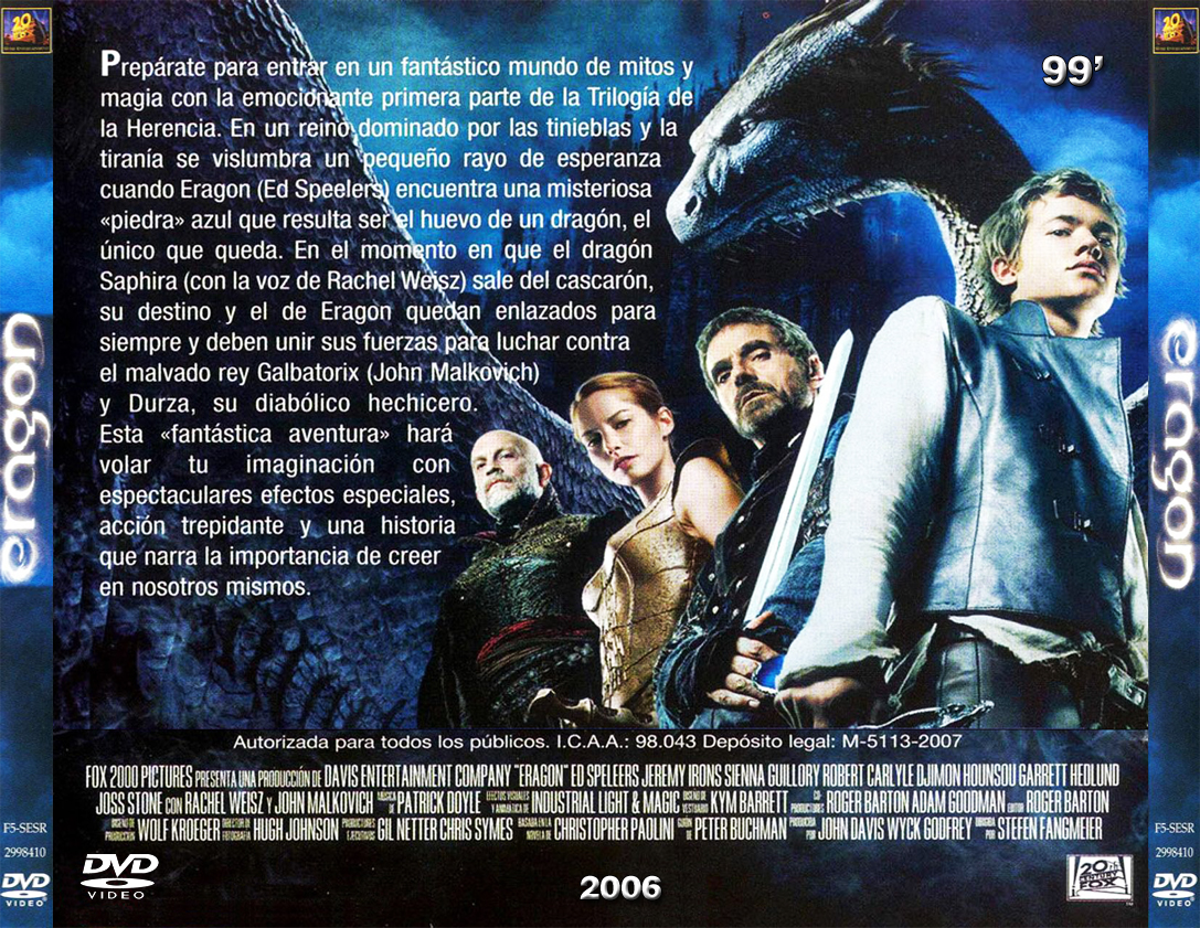 Caratulas de películas DVD para cajas CD: Eragon - [2006]