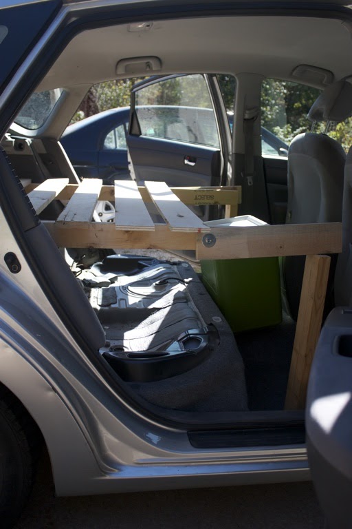 Tiger in our Car.: Building a bedframe in a Prius.