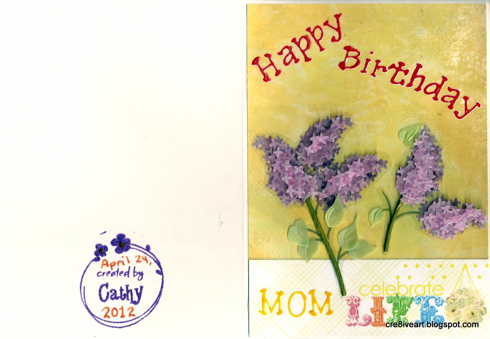 Cre8ive Scrapping by Cathy Fochler: 2012-04-24 Cathy's Mom Birthday Card
