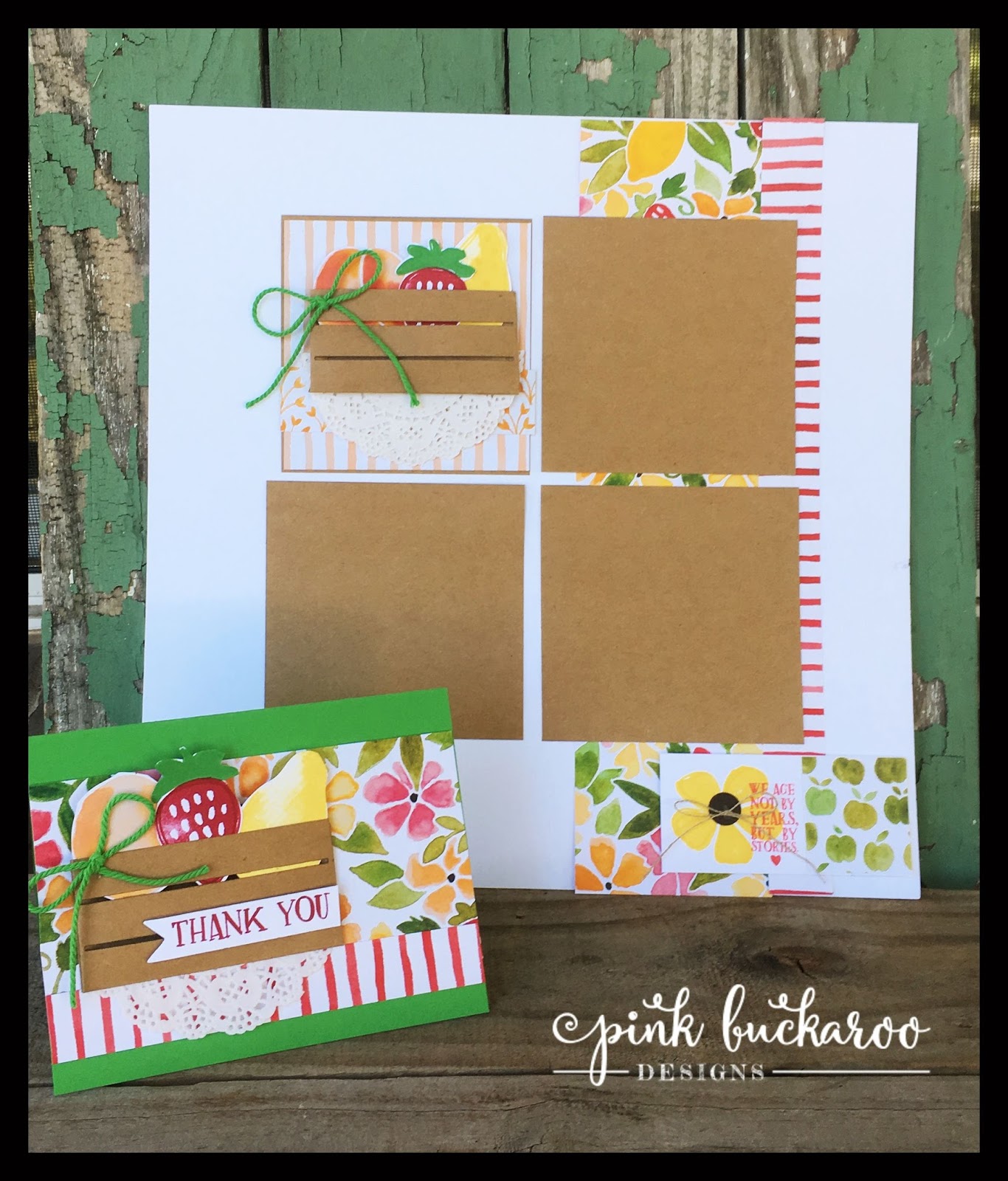 Fresh Fruit and Fruit Stand Scrapbook Page (Stamp Club to Go!) - Pink ...