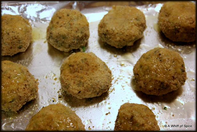 Brazilian Cod Fish Balls with Emerald Rice