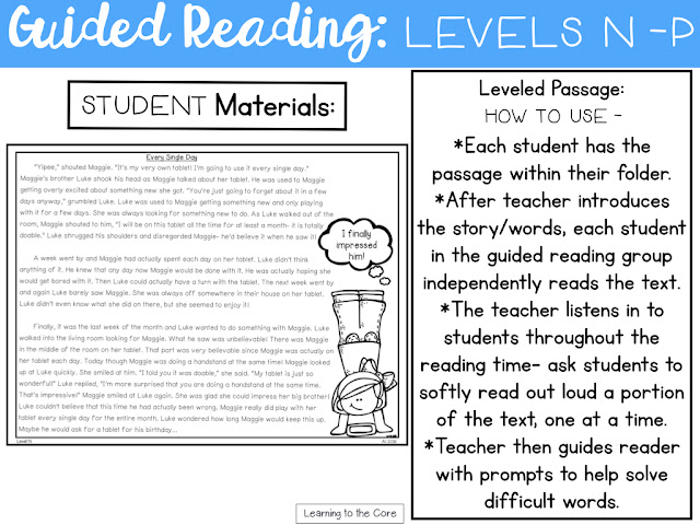 Guided Reading Passages: Levels N-P - Literacy with Aylin Claahsen