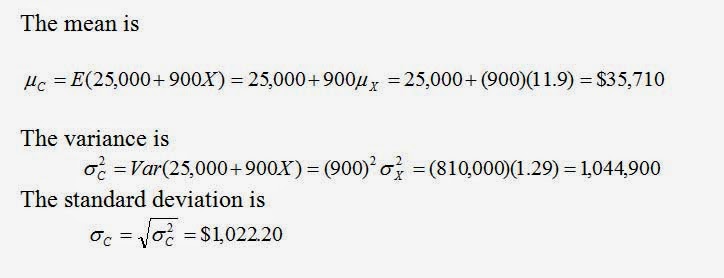 Applied Statistics: Mean and Variance of Linear Functions of a Random ...