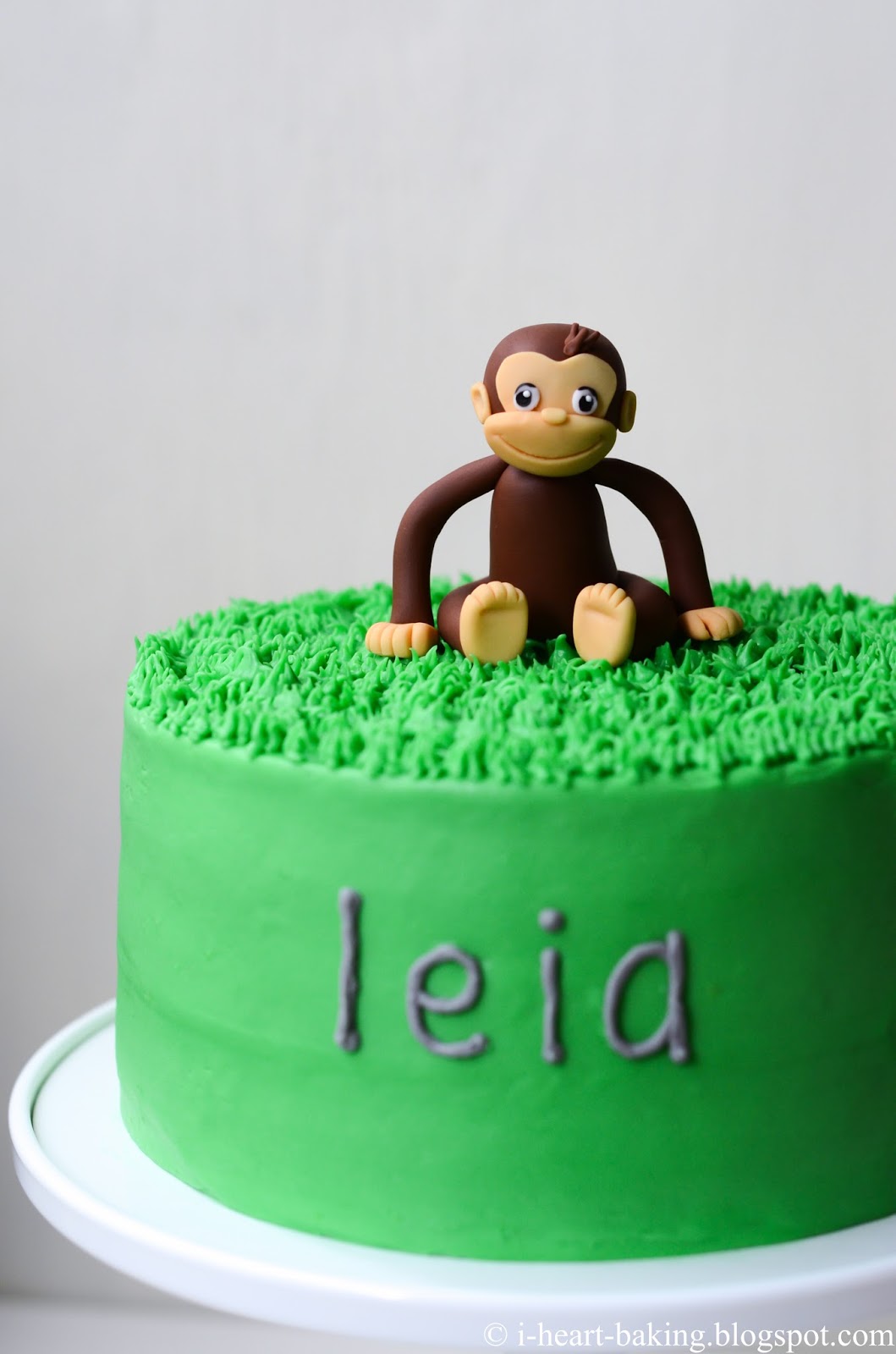 i heart baking!: curious george birthday cake with handmade fondant topper
