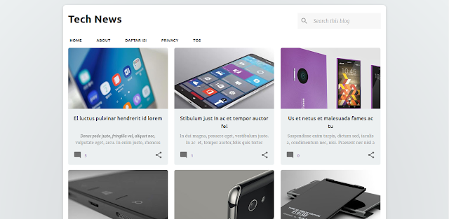 Tech News Blogger Template Grid Style