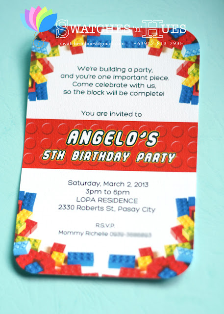 Swatches & Hues : Handmade with TLC: LEGO themed invites and party ...