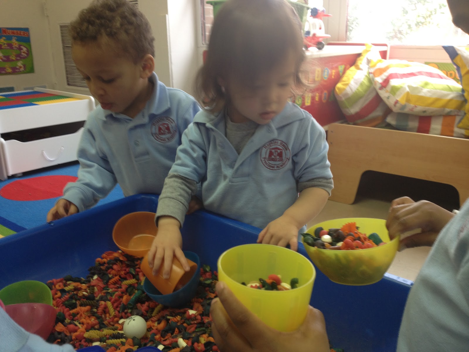HH Preschool Class Reflections: Noodles in Sensory Table