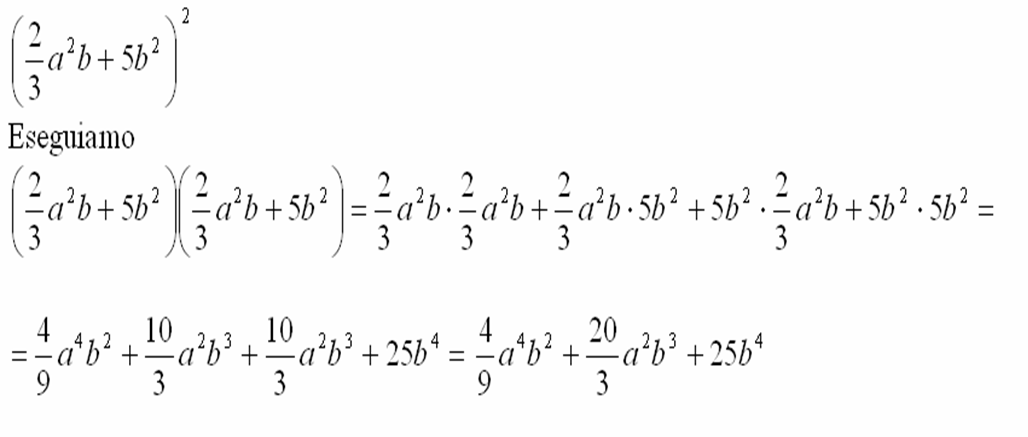 Matematica scuola secondaria 1° grado: I prodotti notevoli