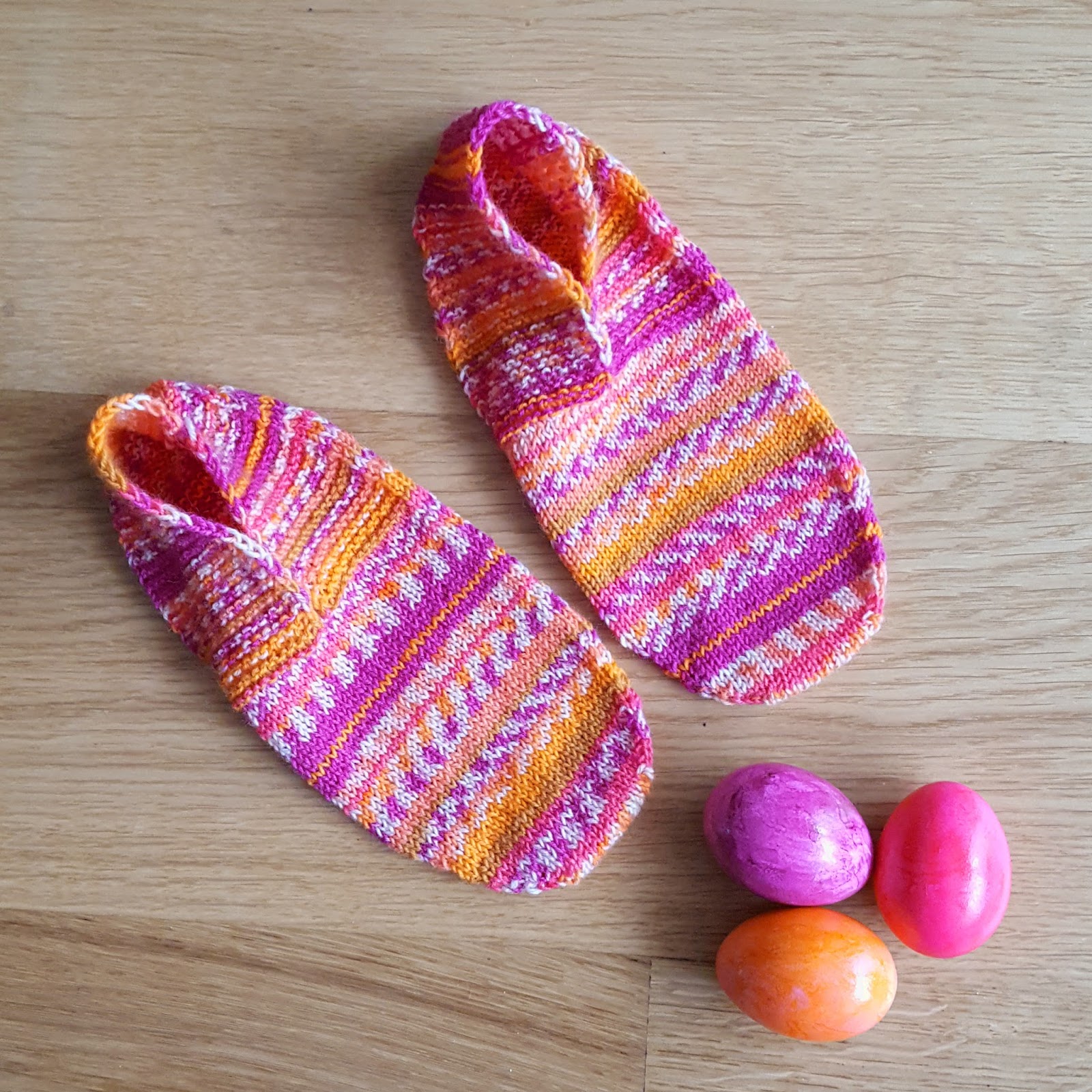Knitting and so on: April Knitted Slippers