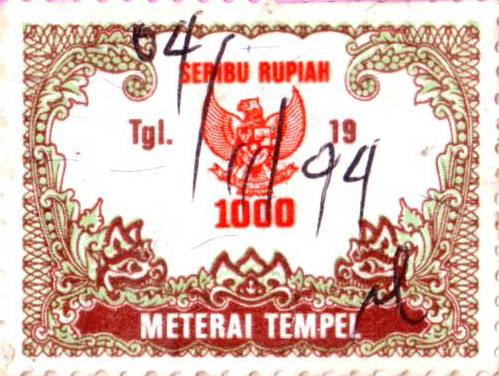 Selling antiques used and historic: plaksegel Dai Nippon2602 & Stamp RI ...