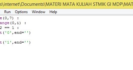 Mencetak Angka 0 dan 1 Menggunakan For Dalam Bahasa Pemograman Python