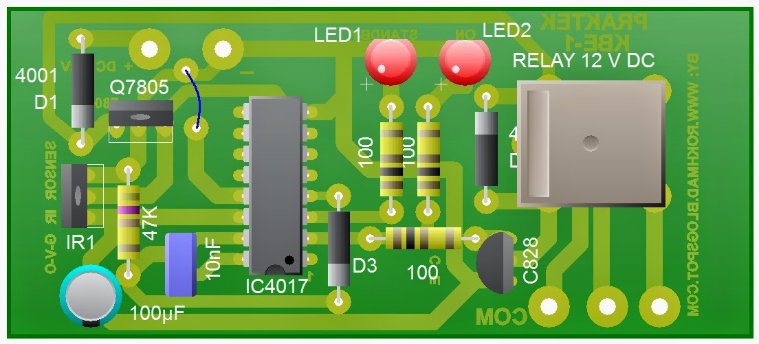 Pcb Universal Remot Control Infra Red Dengan Ic 4017 - Sidara Blogs