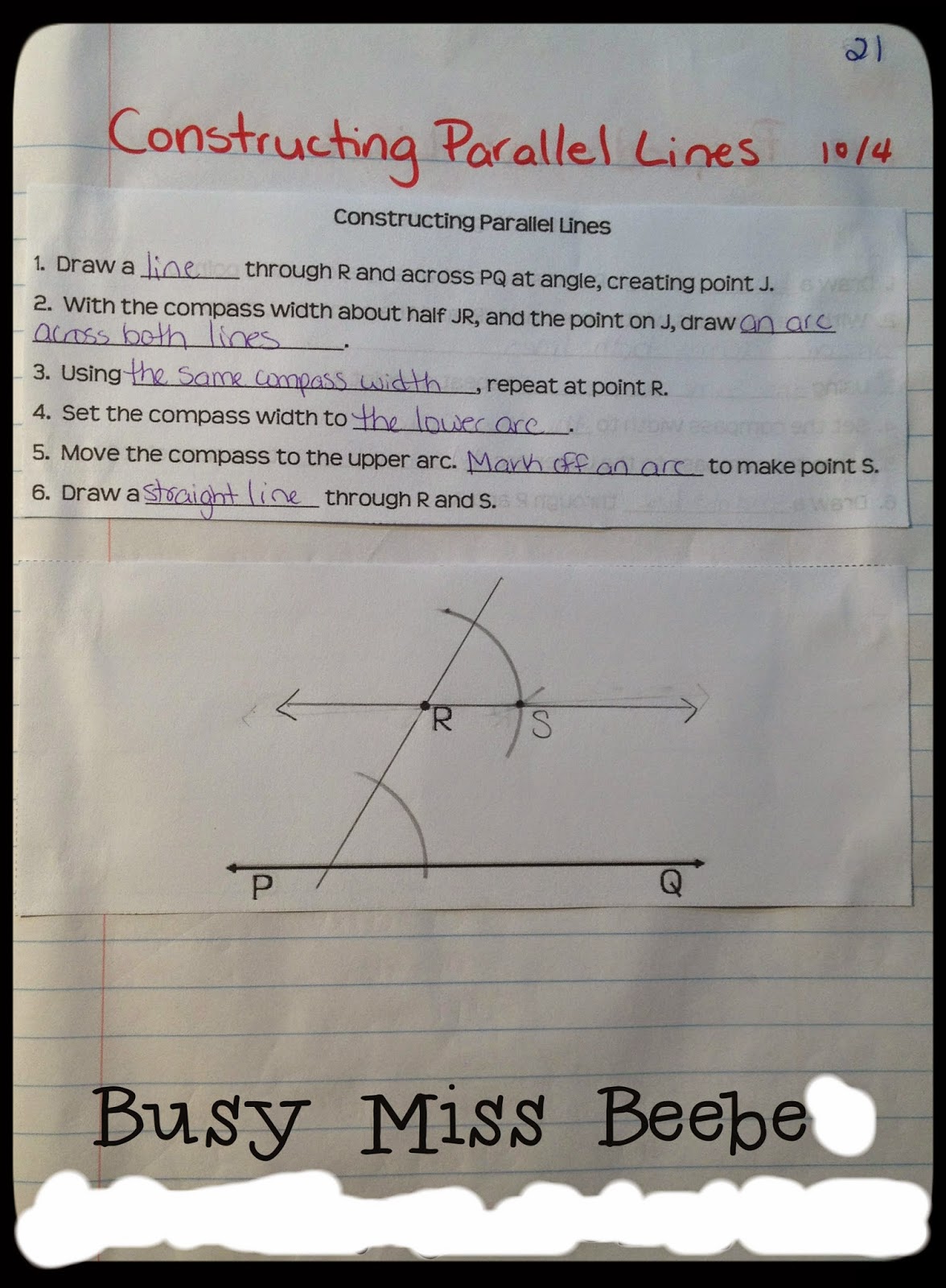 Busy Miss Beebe: Geometry Interactive Notebook - The Second Unit