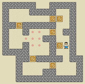Sokoban: Sokoban lessons - Seven boxes (with rooms)