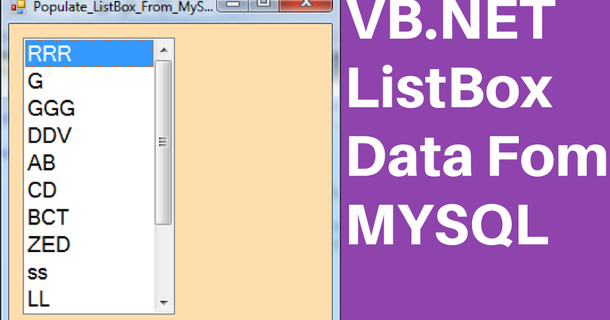 Vbnet Populate Listbox With Mysql Data Bahasa Pemrogaman 
