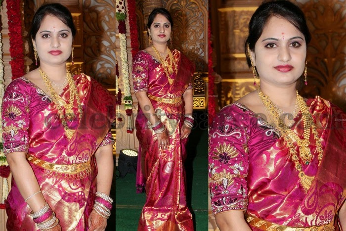 Bridal Sari Pink Thread Work Blouse - Saree Blouse Patterns