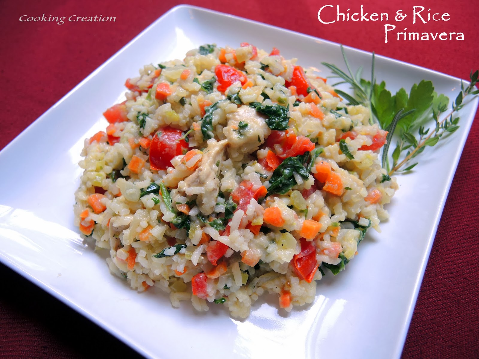 Cooking Creation: Chicken & Rice Primavera