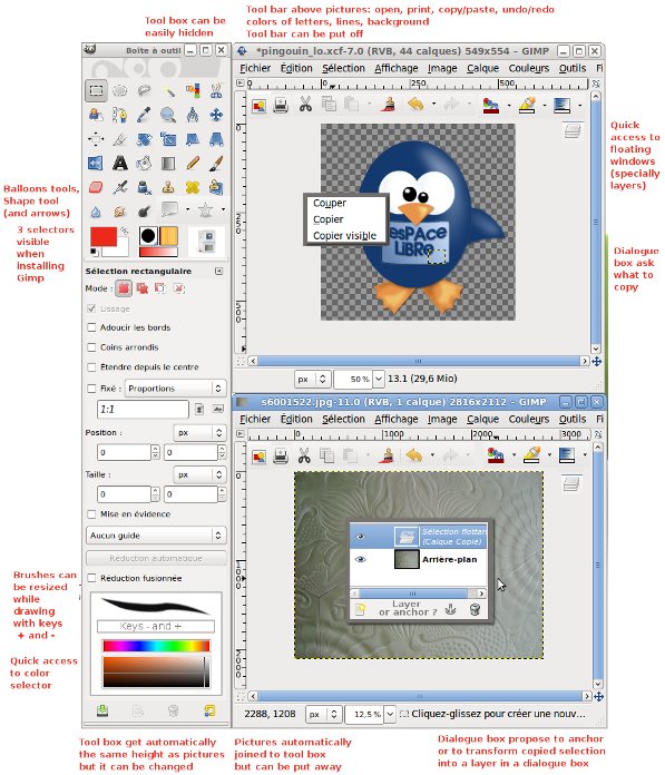 GIMP UI brainstorm: toolbox, toolbar, copy & paste