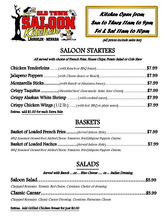 Laughlin Buzz: Old Town Saloon Kitchen Now Open!
