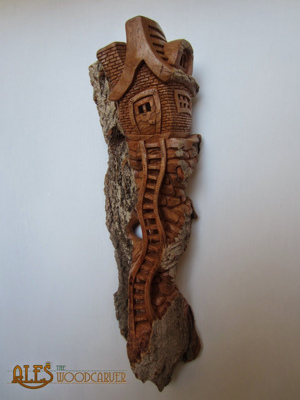 Ales the woodcarver: Large cottonwood bark houses
