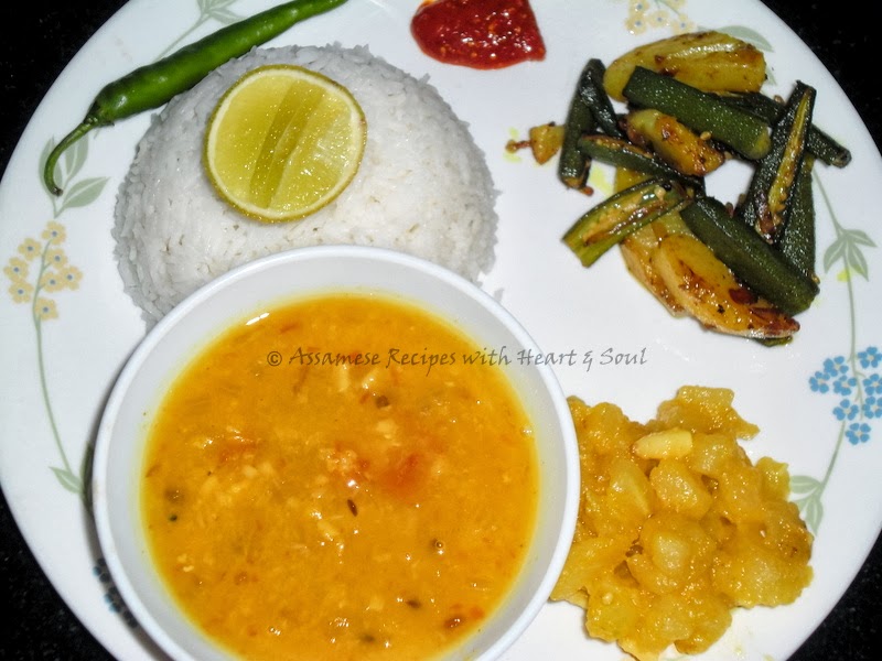 Assamese Recipes: Normal Assamese veg Lunch........