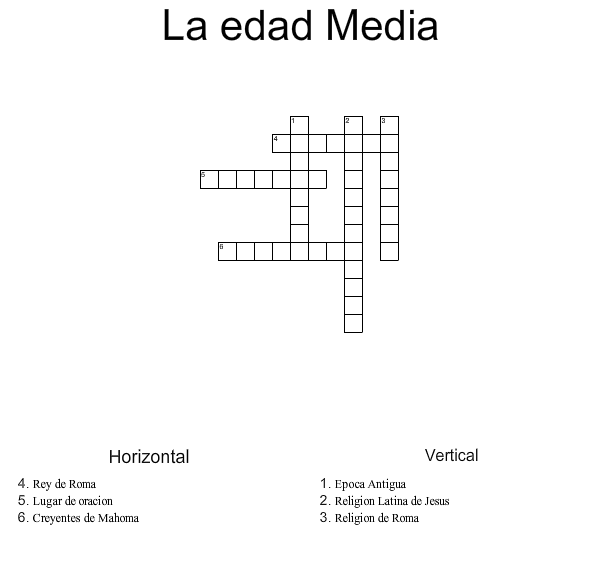Crucigrama Edad Media