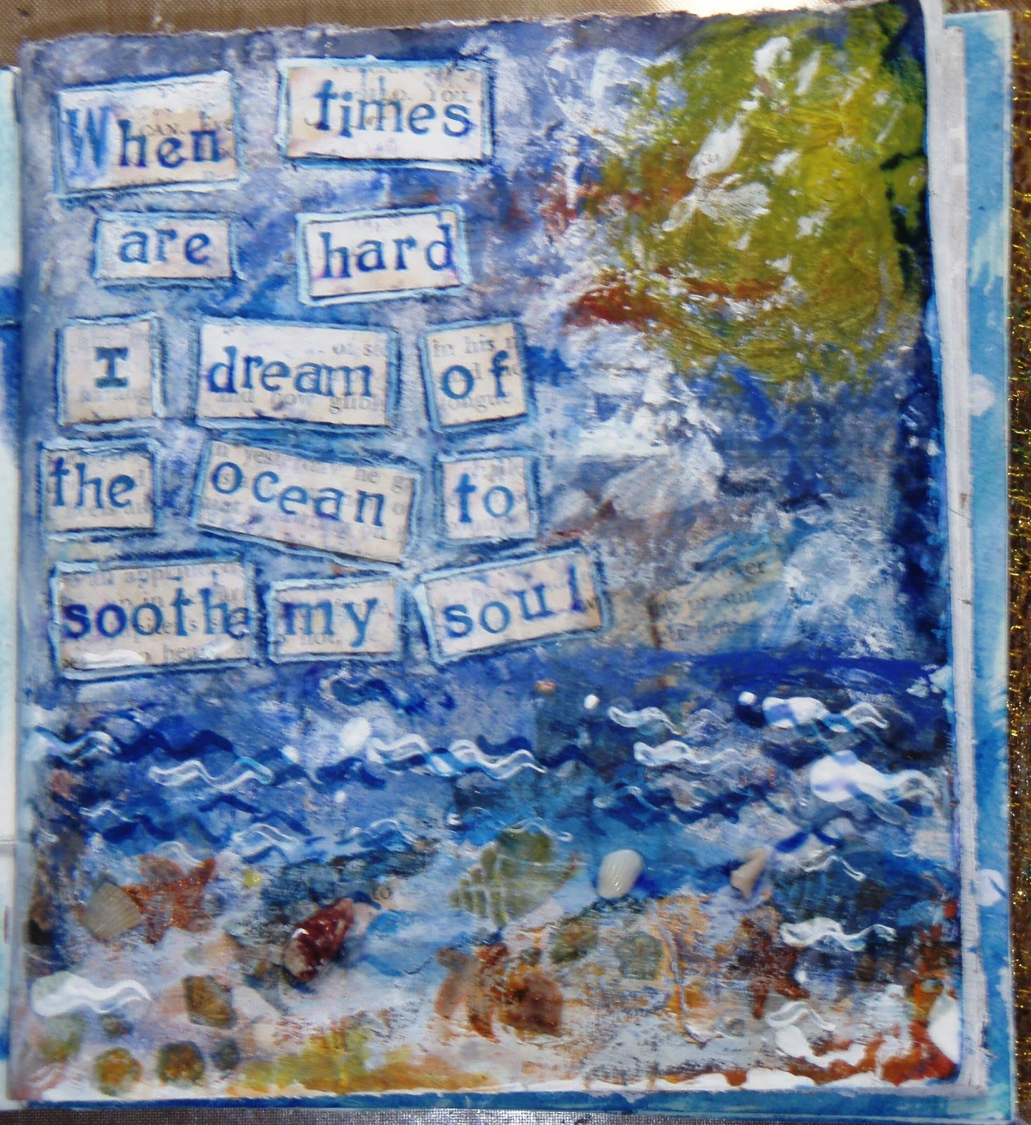 Scrap Panda: 1st page in Ocean Art Journal