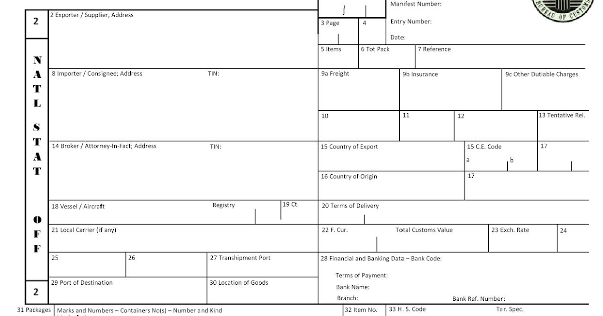 NCST Customs Administration: Import Entry and Internal Revenue ...