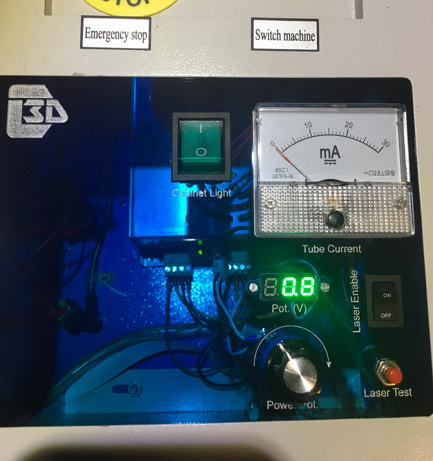 Don's Laser Things: Replacing the K40's Digital Panel with an Analog one