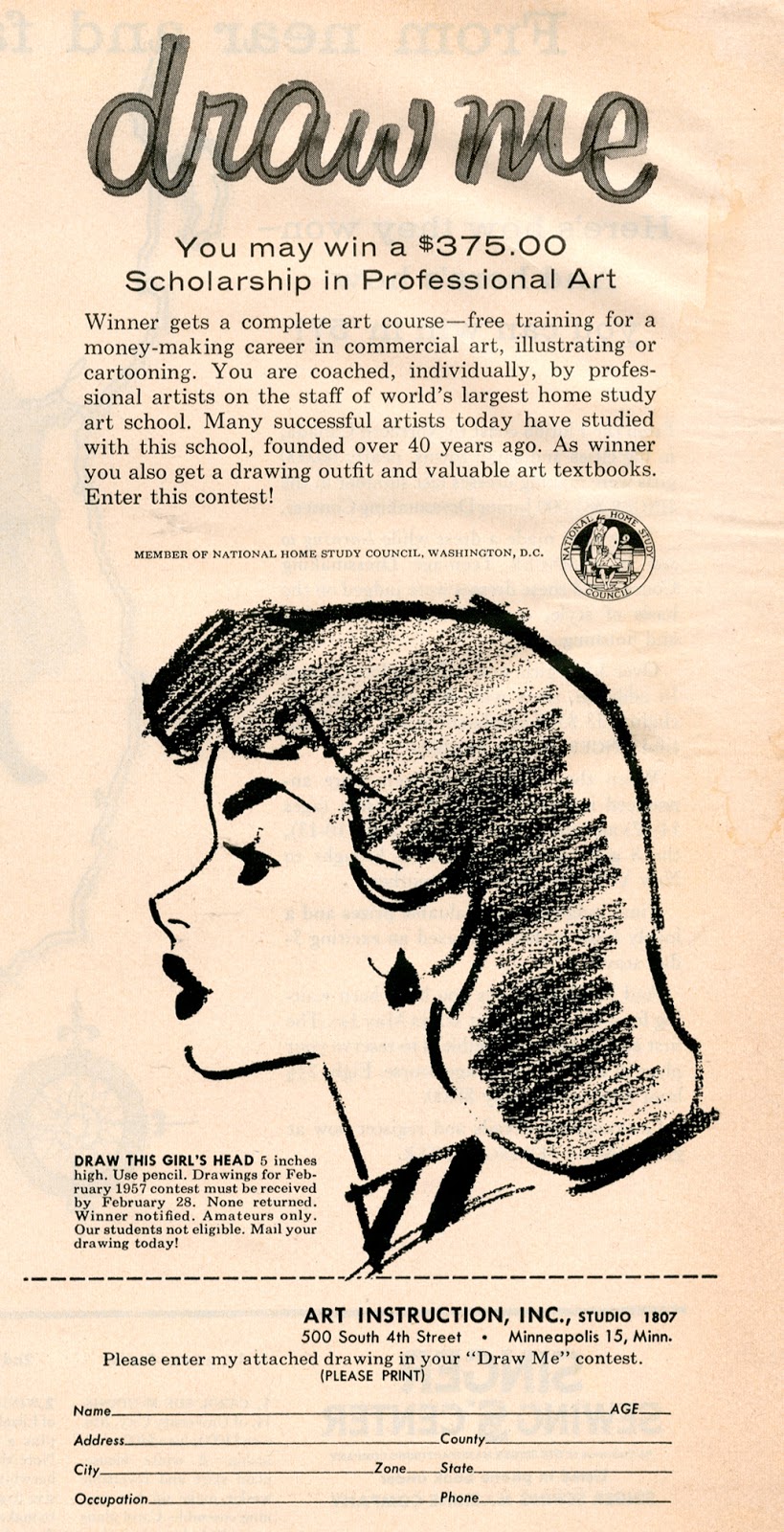 Mitch O'Connell: "Draw Me!" The Classic Ads of Art Instruction Inc.!