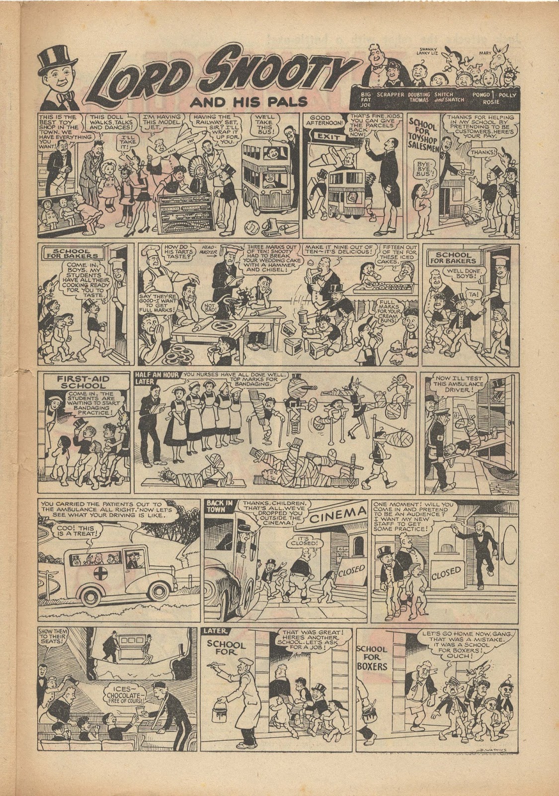 Peter Gray's Comics and Art: Dudley D Watkin's Lord Snooty 29th Jan 1955